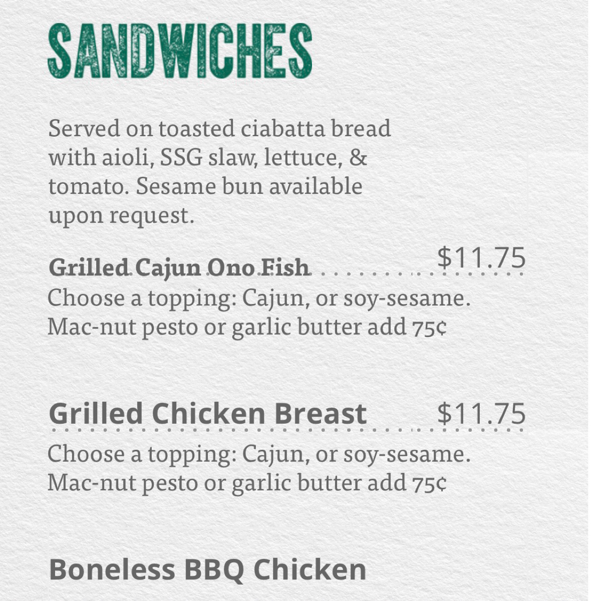 Menus of South Shore Grill on Fooday - Your Trusted Food Guide App