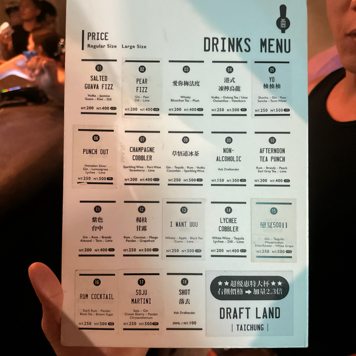 Draft Land Taichung 的菜單照片在 Fooday 美食社群 | 找餐廳不踩雷，最真實的美食 App