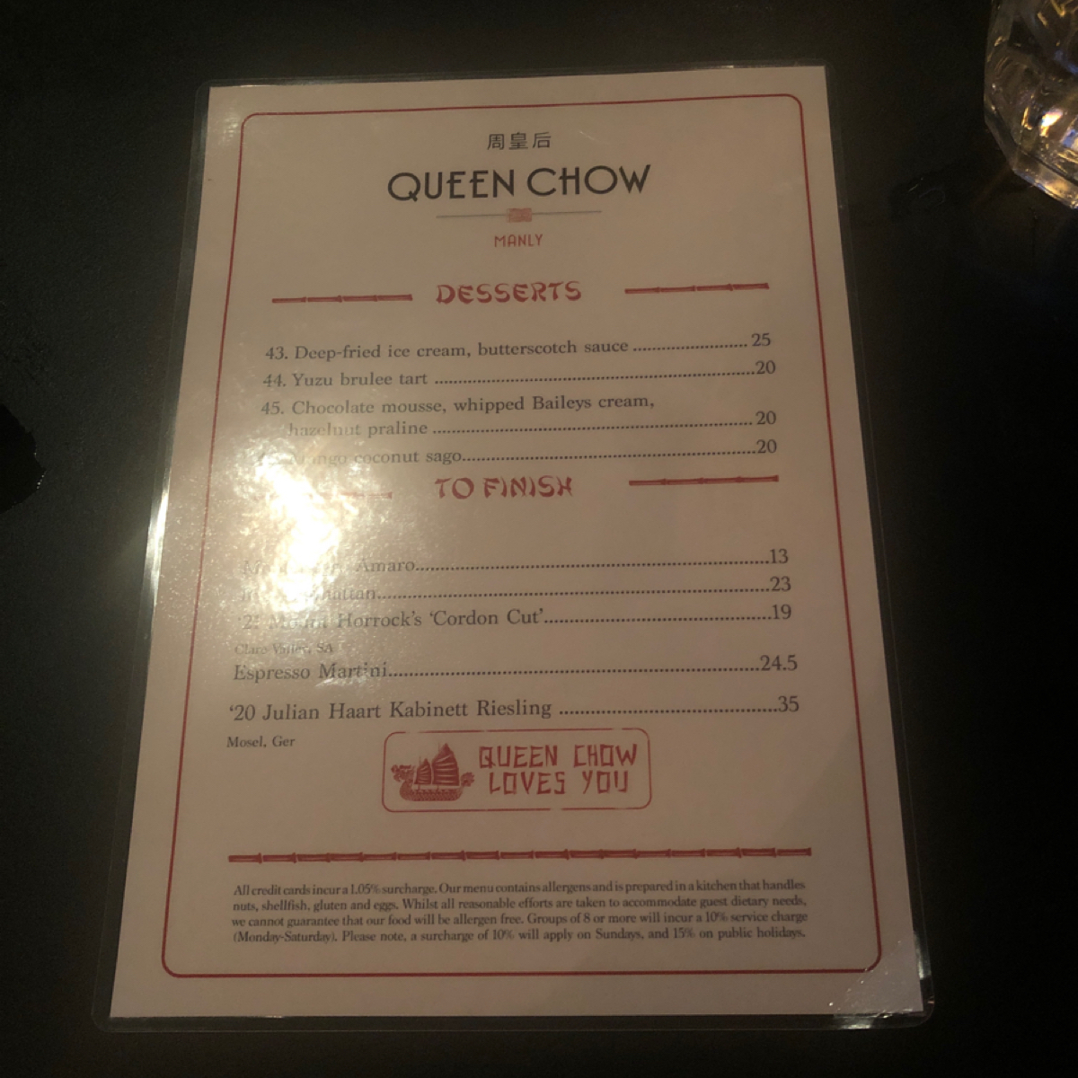 Queen Chow Manly 的菜單照片在 Fooday 美食社群 | 找餐廳不踩雷，最真實的美食 App