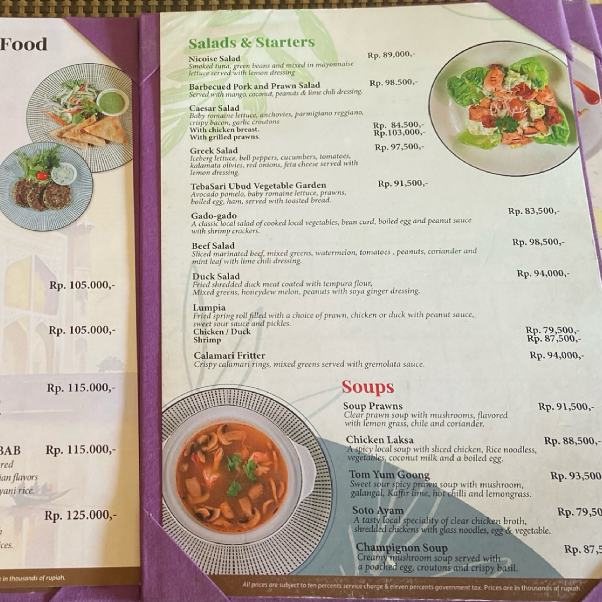 Tebasari Resto, Bar & Lounge 的菜單照片在 Fooday 美食社群 | 找餐廳不踩雷，最真實的美食 App
